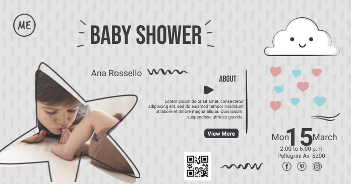 Baby Shower Facebook AD Template | PosterMyWall