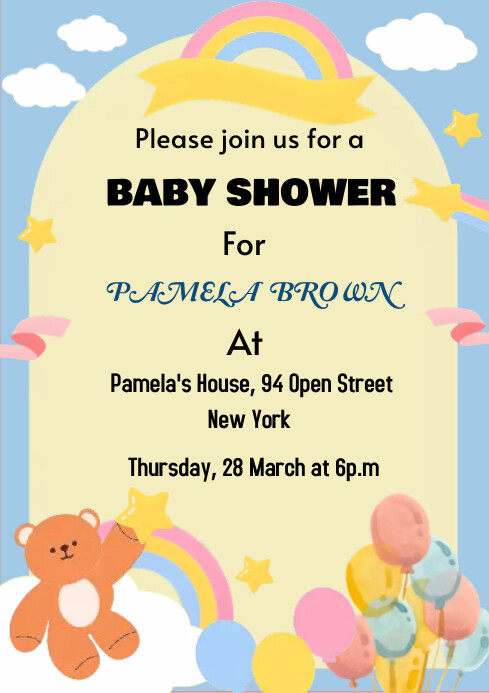 Baby shower flyer Template | PosterMyWall