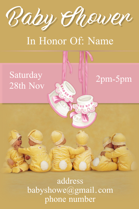 Vintage Baby Shower Flyer Template