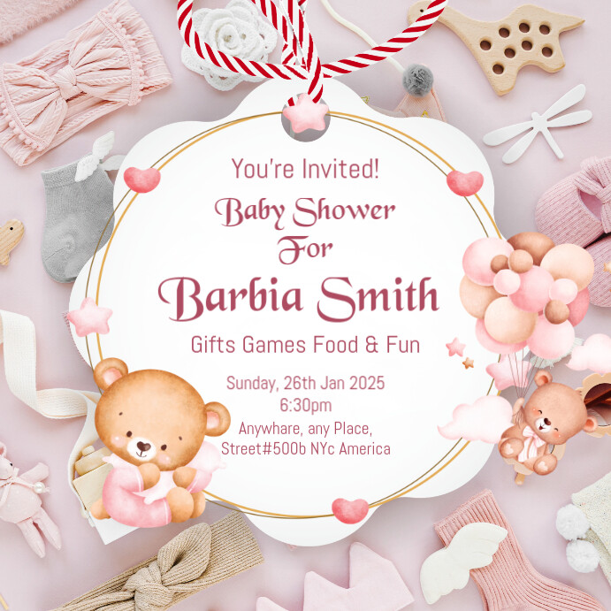 Copy of Baby Shower Instagram post, Baby Shower Invitation, Digital ...