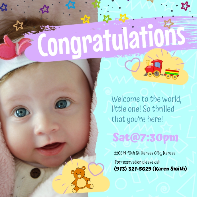 Baby Shower Instagram Post Template | PosterMyWall