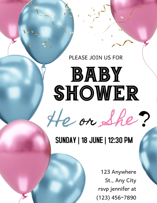 Baby shower invitation flyer. Template | PosterMyWall