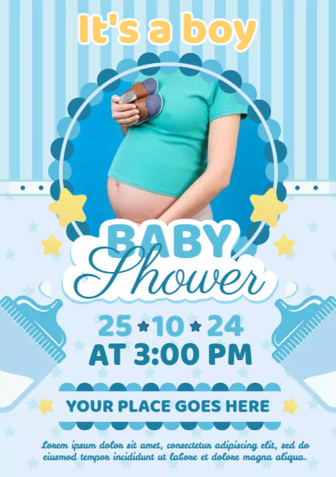 Baby Shower Invitation Layout Ads Template | PosterMyWall