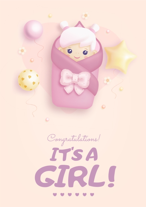 Baby Shower Pink Template | PosterMyWall