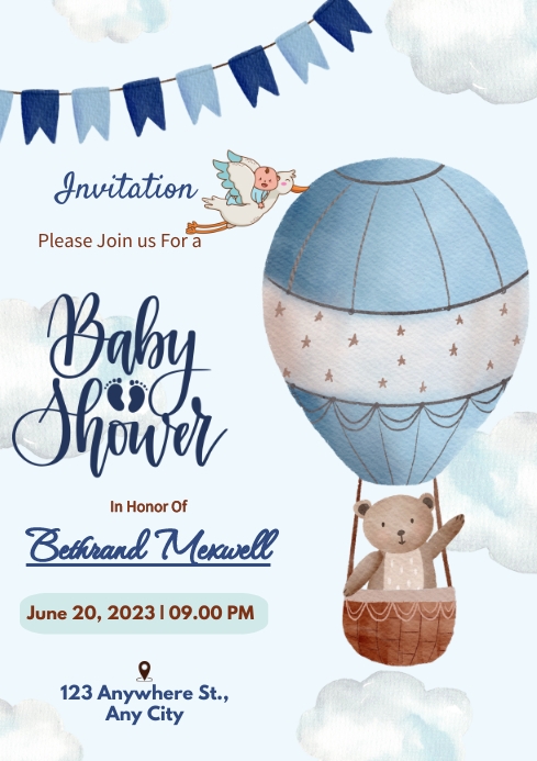 Baby Shower Template Poster | PosterMyWall