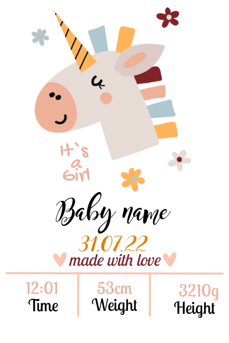 Baby Shower Unicorn Theme Template | PosterMyWall