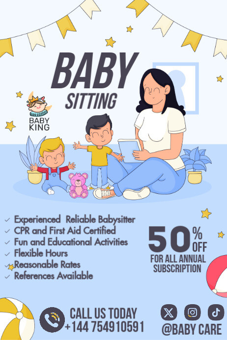 Baby sitting Template | PosterMyWall