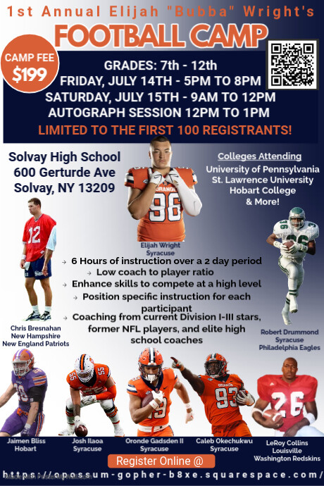 summer camp, football camp | PosterMyWall