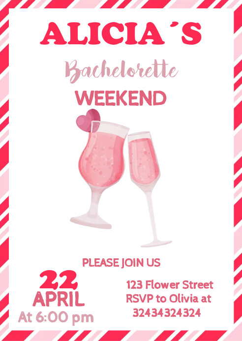 Bachelorette Party Invitation Template | PosterMyWall