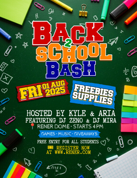 Copy of Back 2 School Bash 2025 – Let’s Kick It Off | PosterMyWall