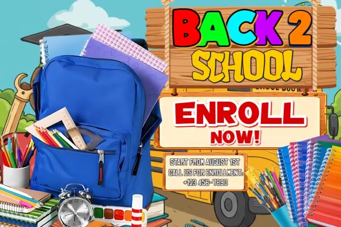 Back 2 School Enrollment Template | PosterMyWall