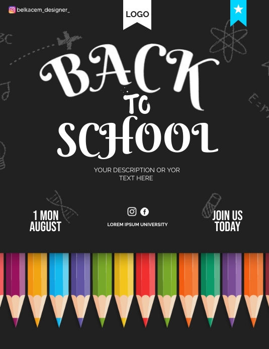 back 2 school flyer poster Template | PosterMyWall