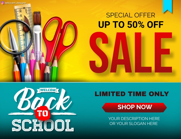 back 2 school flyer poster Template | PosterMyWall