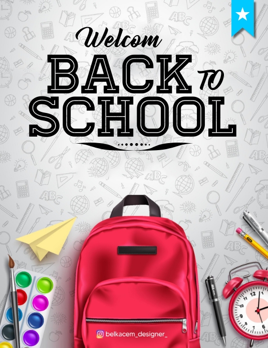 back 2 school flyer poster Template | PosterMyWall