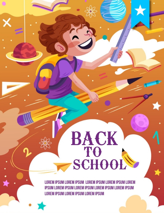 back 2 school flyer poster Template | PosterMyWall