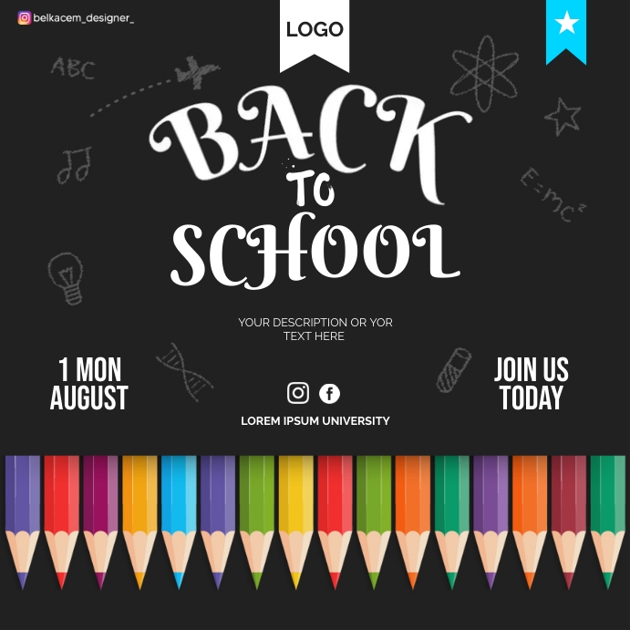 back 2 school instagram post Template | PosterMyWall