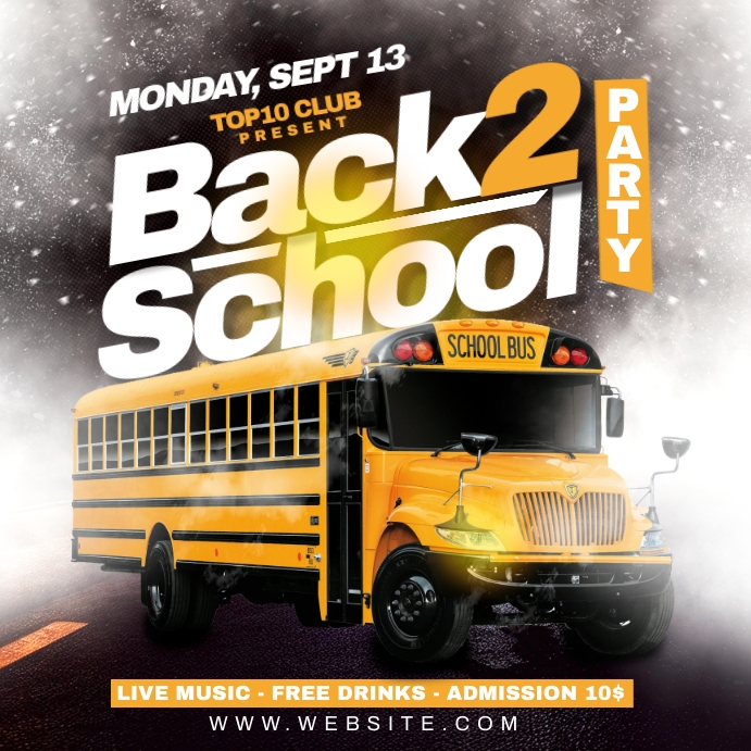 Back 2 School party Template | PosterMyWall