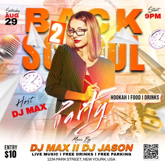 Back 2 School Party Flyer Template | PosterMyWall
