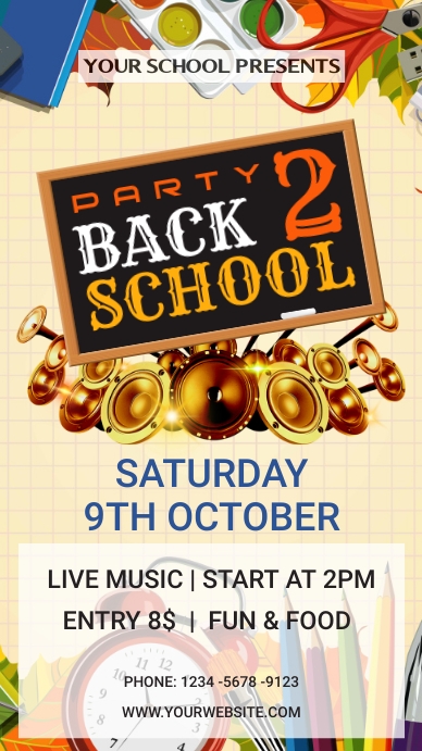 Copy of Back 2 school party Instagram story | PosterMyWall