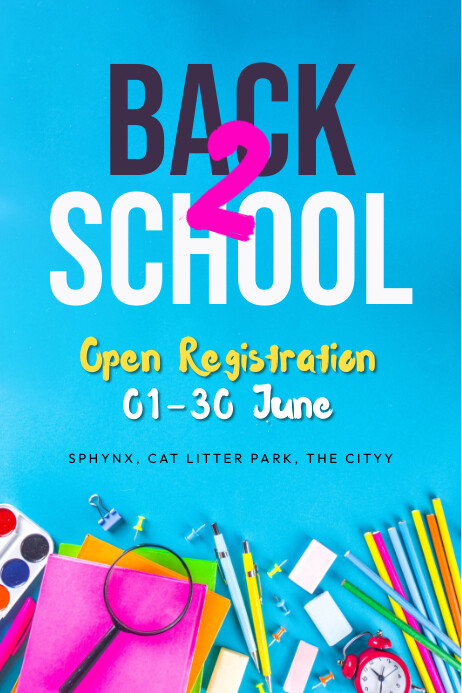Plantilla de Back 2 School Poster | PosterMyWall