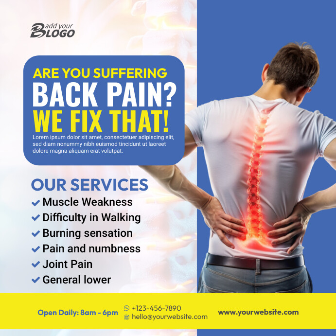 Back Pain Instagram Post Template | PosterMyWall