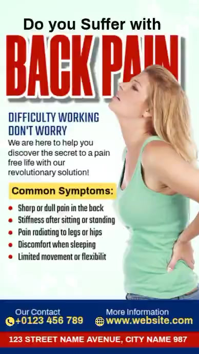 Back Pain Relief Template | PosterMyWall