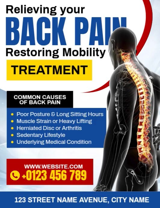 Back Pain Treatment Template | PosterMyWall