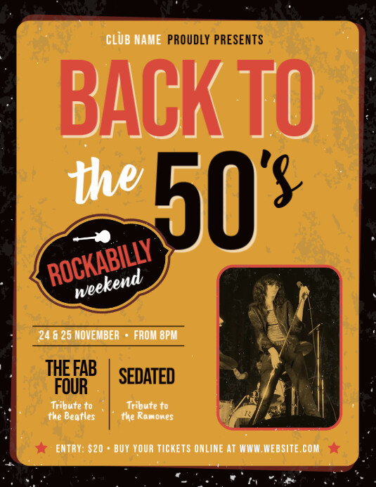 Copy of Back to 50's Music Flyer Template | PosterMyWall