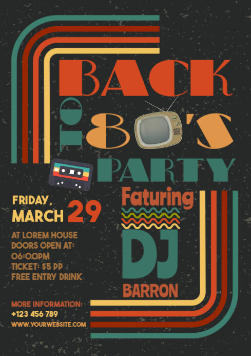 Copy of Back to 80's Party Flyer | PosterMyWall
