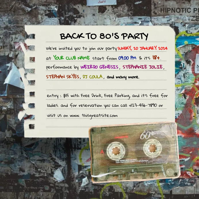 Copy of Back to 80's Party Letters | PosterMyWall