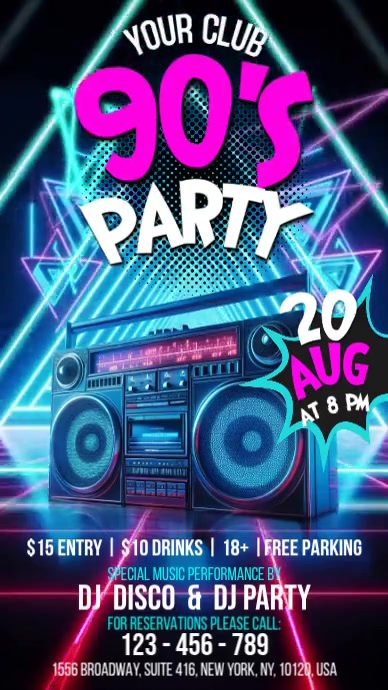 Back To 90's Template | PosterMyWall