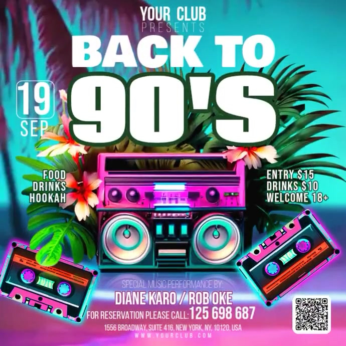 Back To 90's Template | PosterMyWall