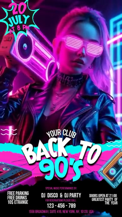 Back To 90's Disco Template | PosterMyWall