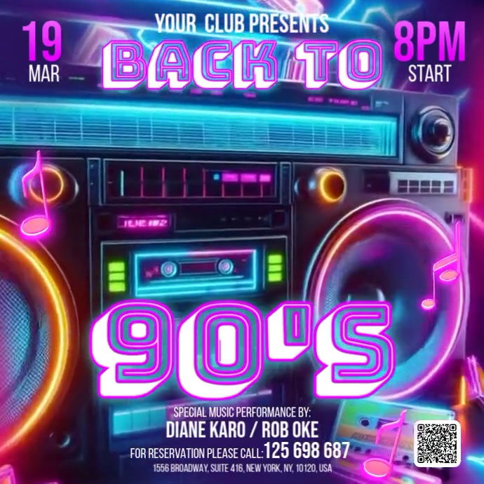 Back to 90's Disco Template | PosterMyWall