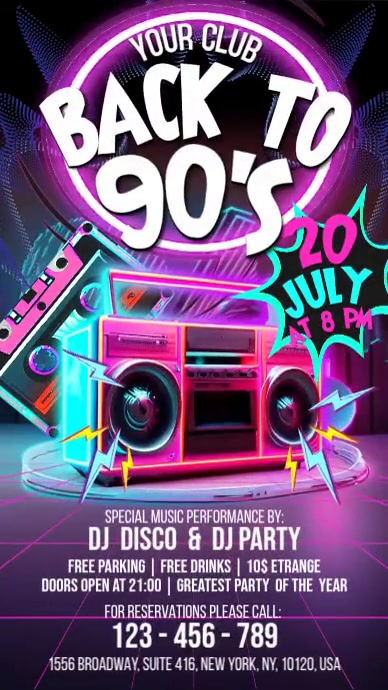 Copy of Back To 90's Disco | PosterMyWall