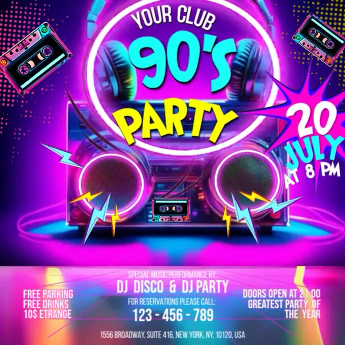 Copy of Back To 90's Disco | PosterMyWall