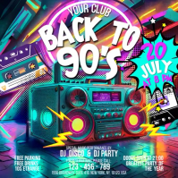 Back To 90's Disco Template | PosterMyWall