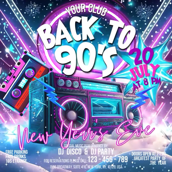 Copy of Back To 90's Disco | PosterMyWall