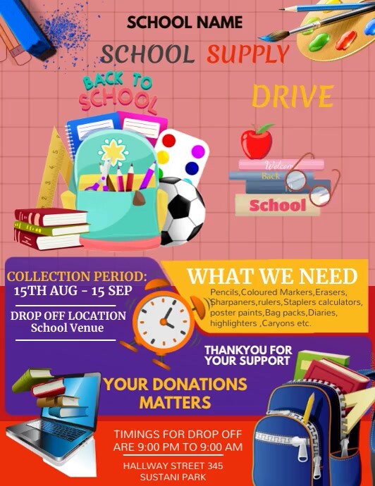 Copy of Back to school, school supply demand (1) | PosterMyWall