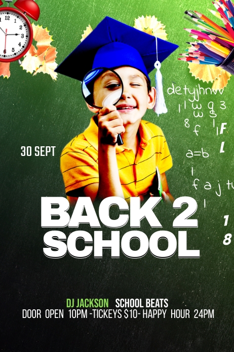 back to school ad design party flyer Template | PosterMyWall