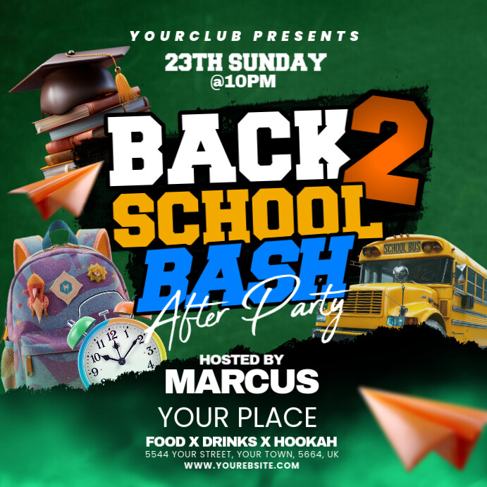 Back to School Bash Template | PosterMyWall