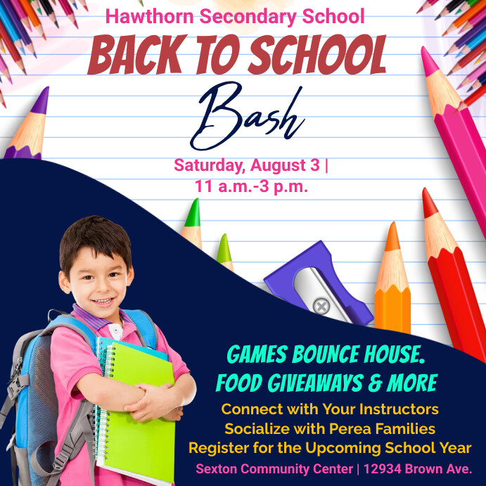 Back to School Bash Flyer Template | PosterMyWall