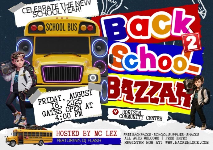 BACK TO SCHOOL BAZAAR BLAST Template | PosterMyWall