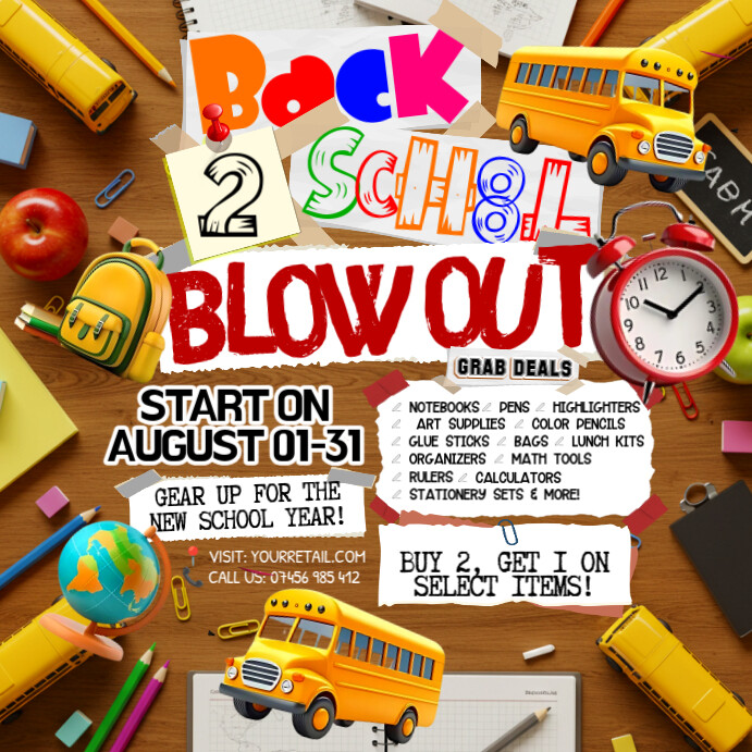 Back to School Blowout Sale Template | PosterMyWall