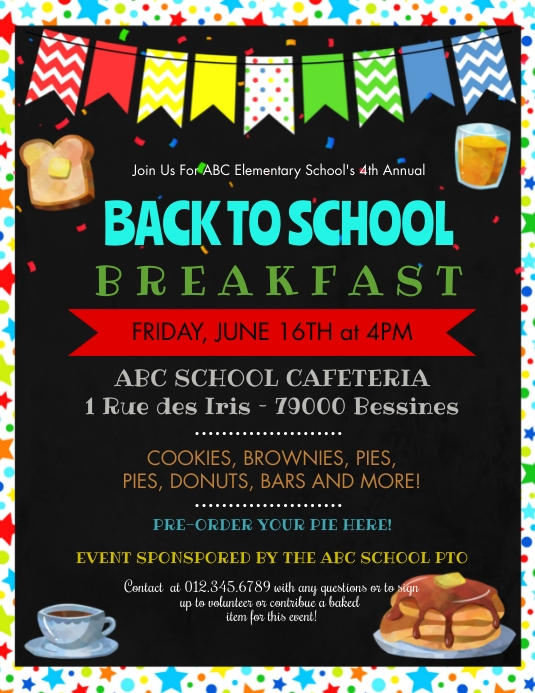 Back to School Breakfast Social Template | PosterMyWall