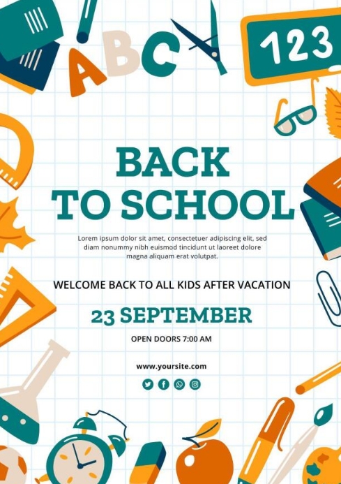 BACK TO SCHOOL Template | PosterMyWall