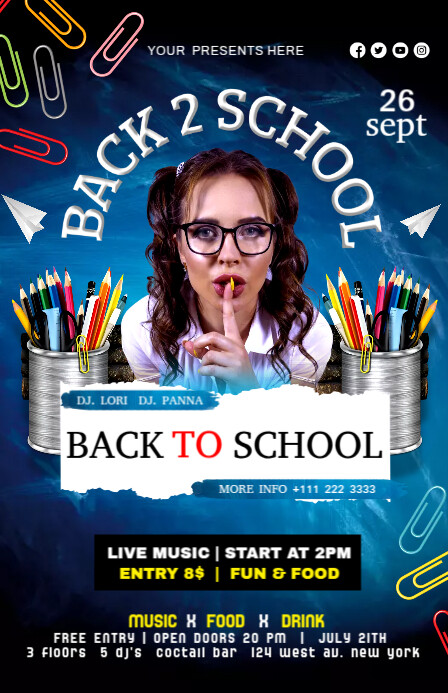 BACK TO SCHOOL Template | PosterMyWall