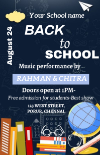 Blue Back To School Party Tabloid Template | PosterMyWall