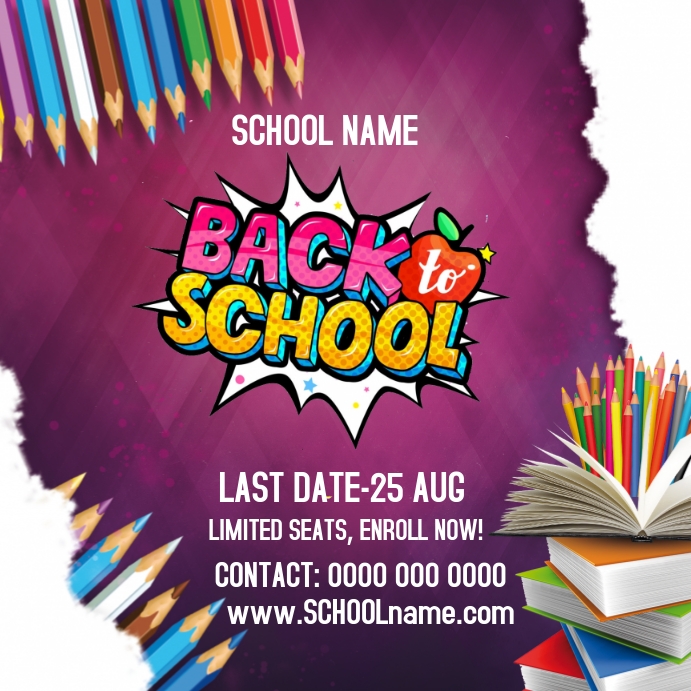 BACK TO SCHOOL Template | PosterMyWall