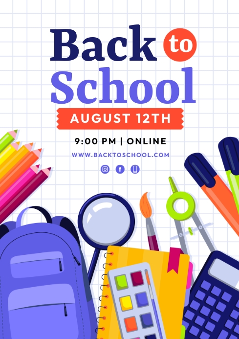 BACK TO SCHOOL Template | PosterMyWall
